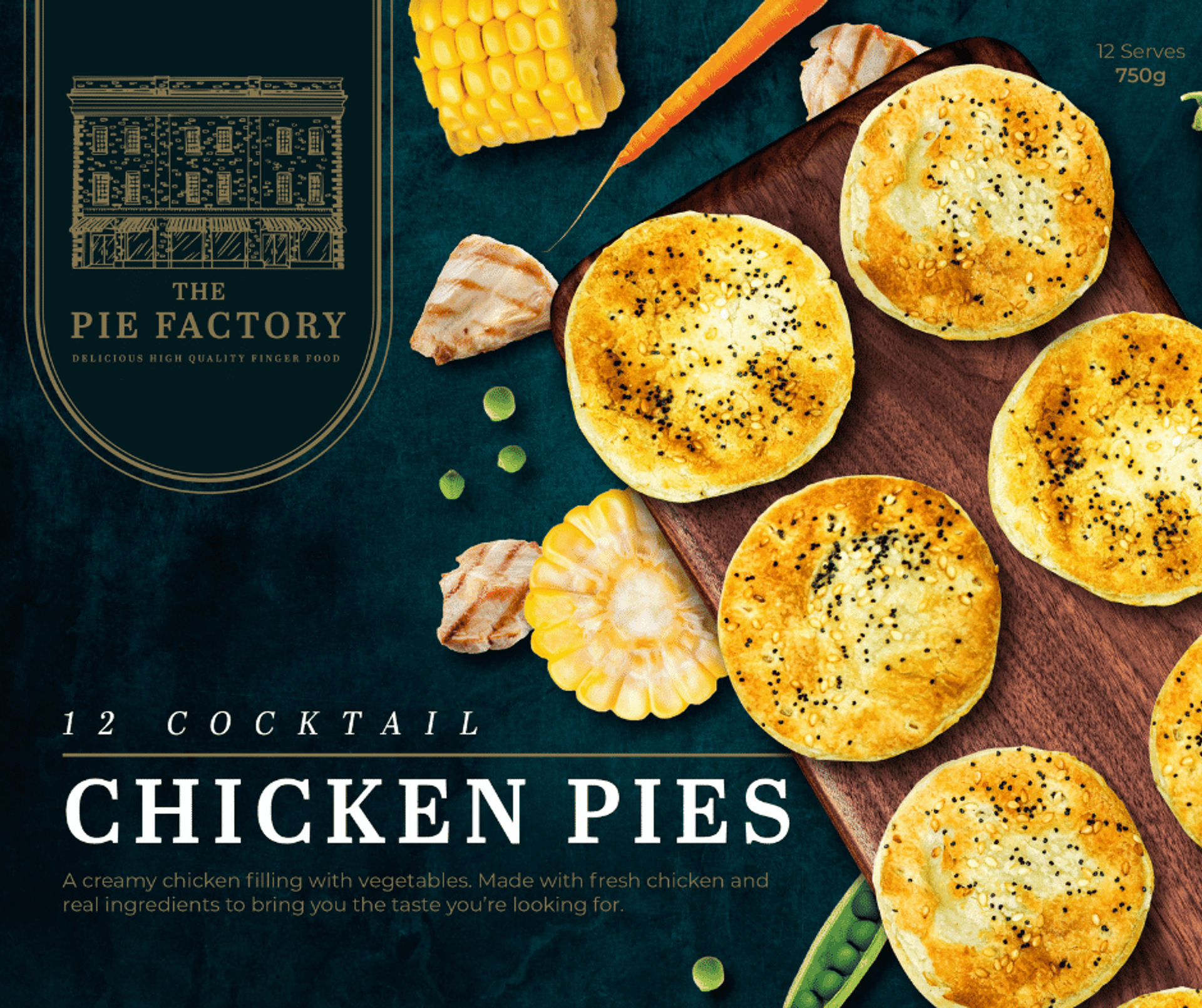 Cocktail Chicken Pies 12 Pack Bulk Discounts Available
