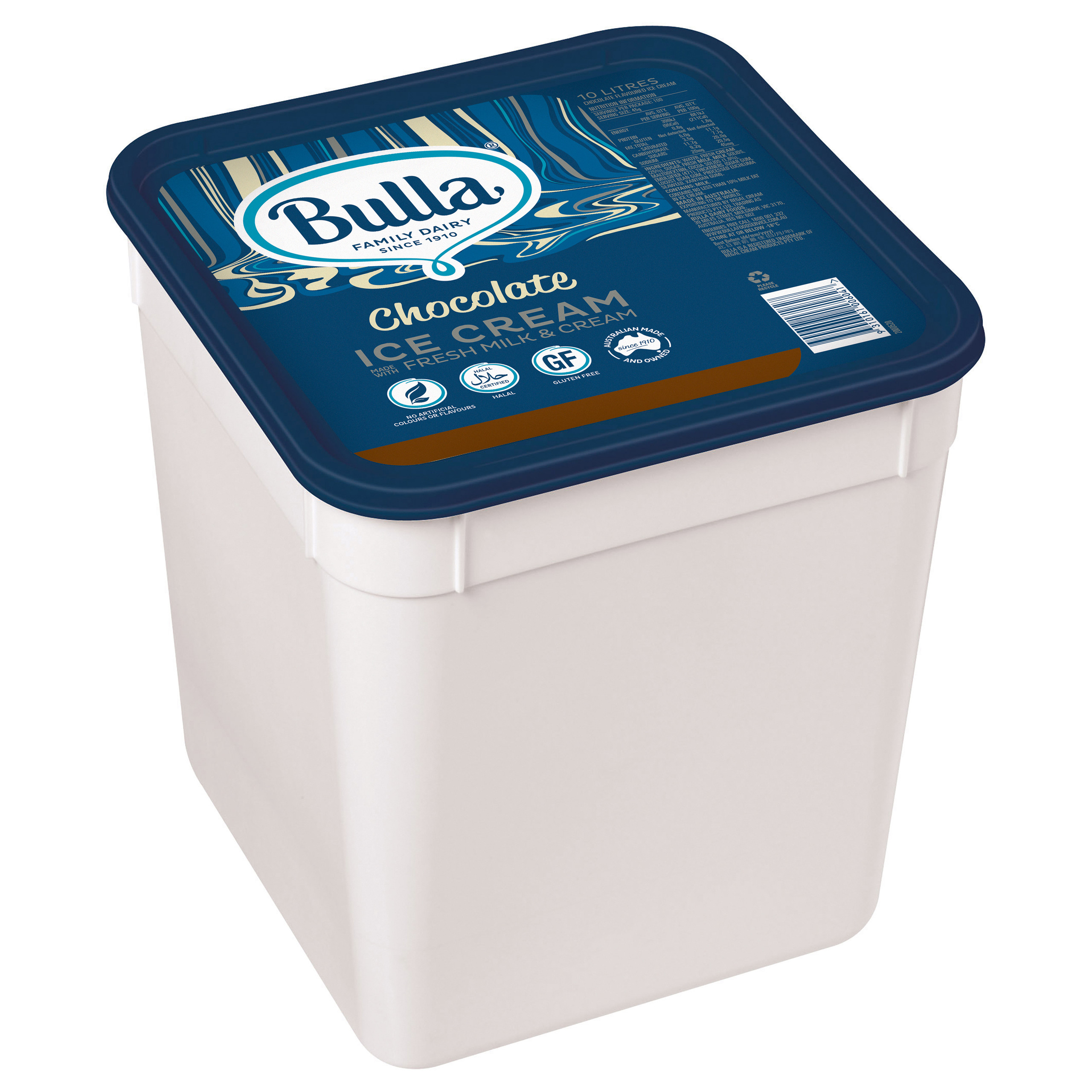 Bulla Chocolate Ice Cream 10 Litre | Padstow Food Service