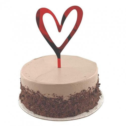 Cake Topper Acrylic Red Heart - Padstow Food Service Distributors