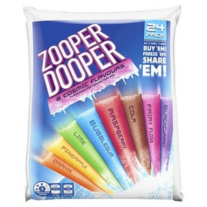 Zooper Dooper Ice Blocks 8 Cosmic Flavours 24 Pack