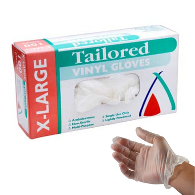 Extra Large Powdered Vinyl Gloves 100 Pack - Padstow Food Service ...