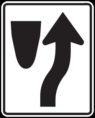 Keep Right road way sign