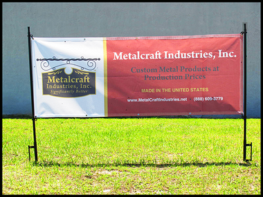 In Ground Banner Kit includes 2 Stakes and 2 Poles