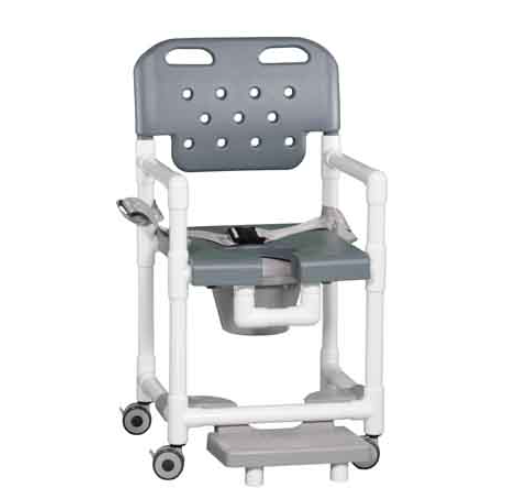 Elite Series Rolling Shower Chair Seat Belt And Footrest