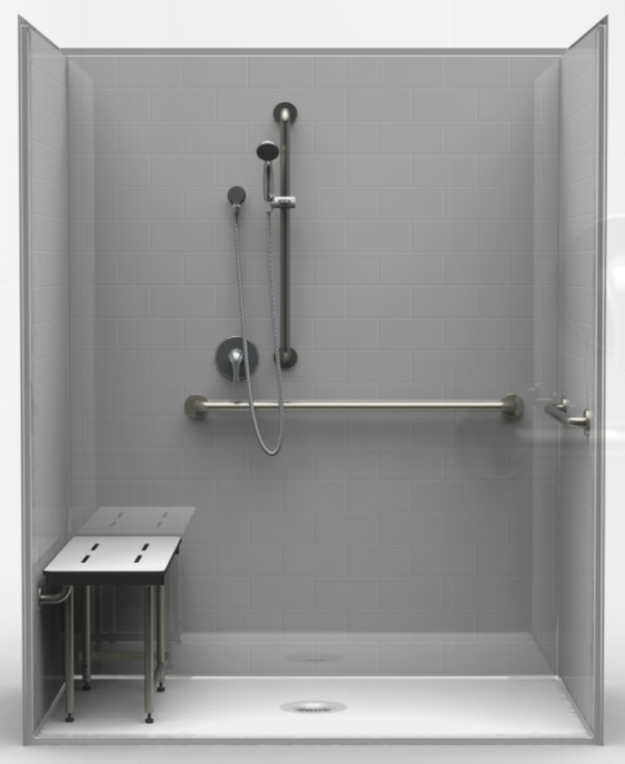 63 X 37 ADA Shower With 1" Threshold - CareProdx