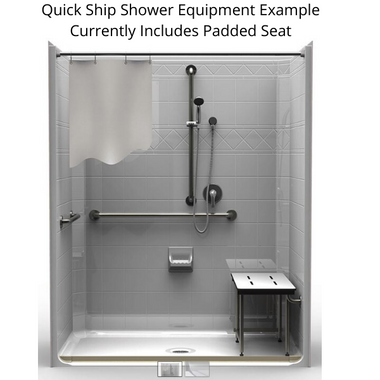 Roll In Shower 60 X 30 End Drain With Full Accessory Package Quick Ship ...