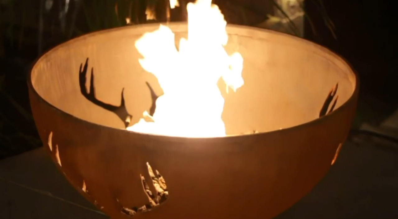 Fire Pit Art Antlers 36" Fire Pit - Whitetail Deer Antlers - The Fire ...