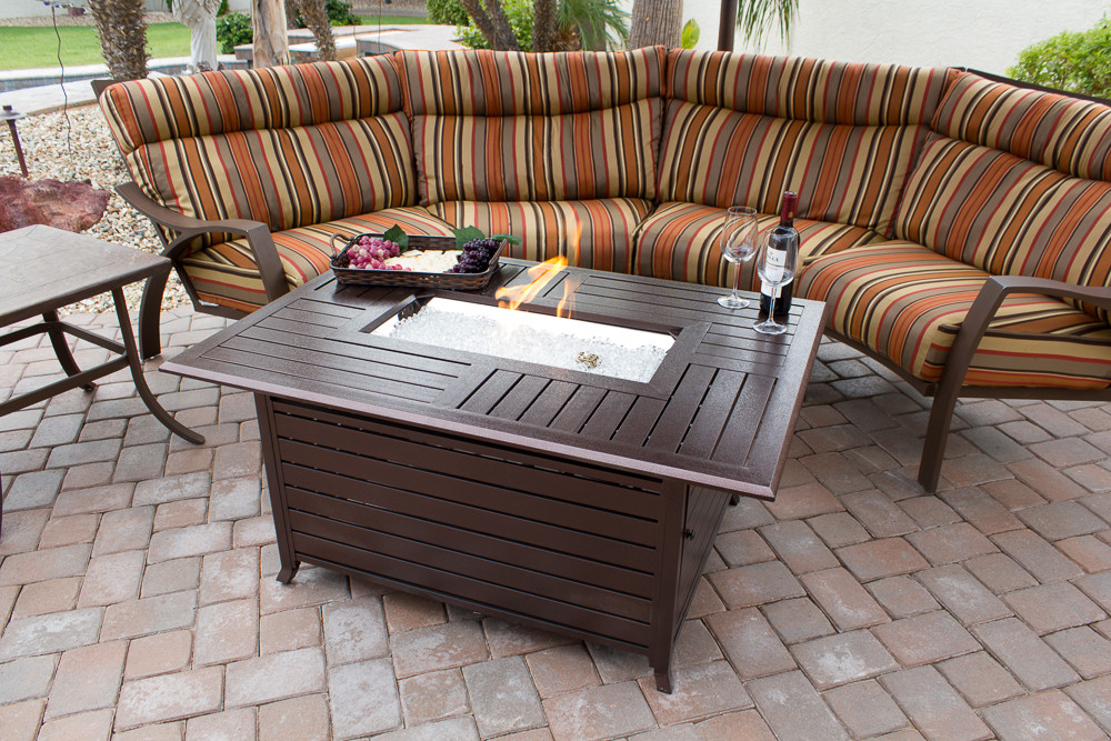 TFPS Rectangle Slatted Aluminum Fire Pit Table - TFPS-FS-1010-T-12 ...
