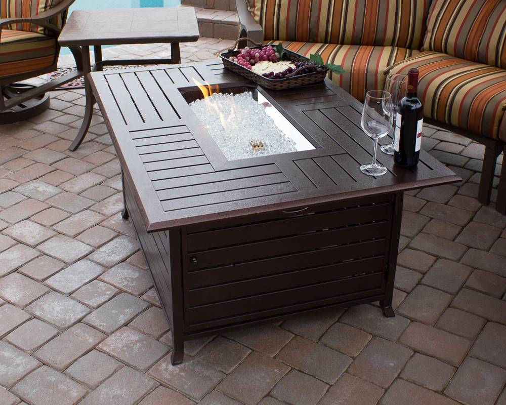 TFPS Rectangle Slatted Aluminum Fire Pit Table - TFPS-FS-1010-T-12 ...