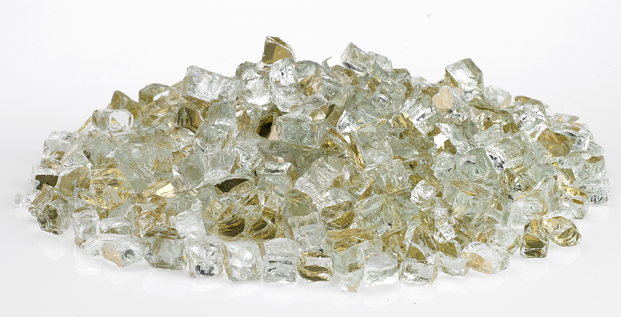 1/2 inch Gold Reflecting Premium Fire Glass - The Fire Pit Store