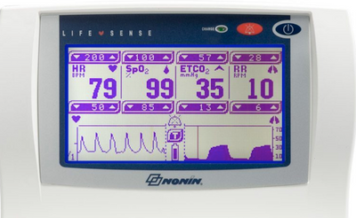 Nonin Lifesense WIDESCREEN Capnograph and Pulse Oximeter - Estate Medical