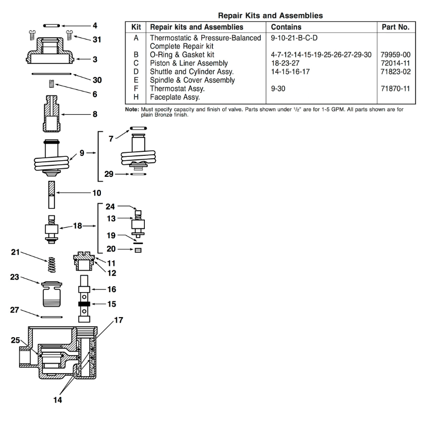 Lawler Model 805 Parts Breakdown - Quality Plumbing Supply