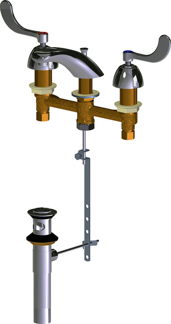 Chicago Faucets 404-E74-317XKPOAB Deck-Mounted Manual Faucet with 8 ...