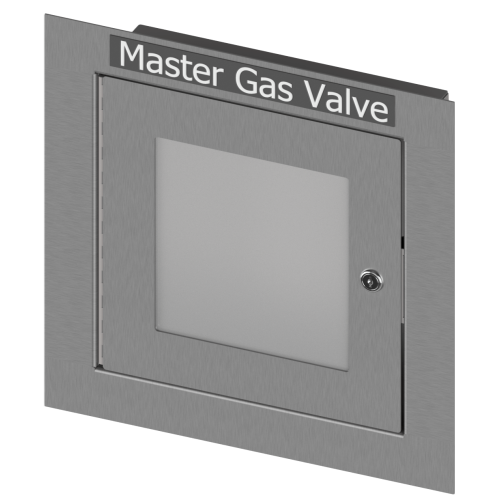 Metcraft A606 Master Gas Valve Recessed with Lexan Door