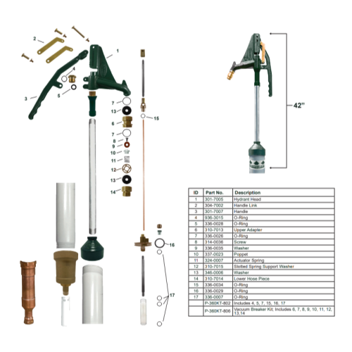Prier P-360 Sanitary Bury Hydrant Parts Breakdown