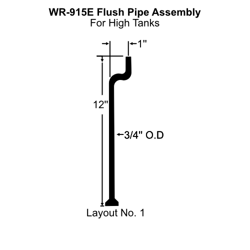 White Racker WR-915E Urinal High Tank Brass Flush Pipe