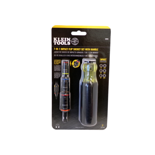 Klein Tools 32910 7-in-1 Impact Rated Flip Socket Set