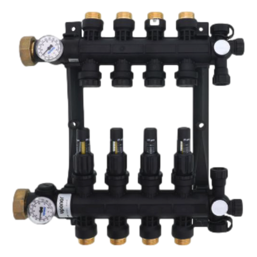 Uponor A2670401 EP Heating Manifold Assembly with Flow Meter, 4-loop