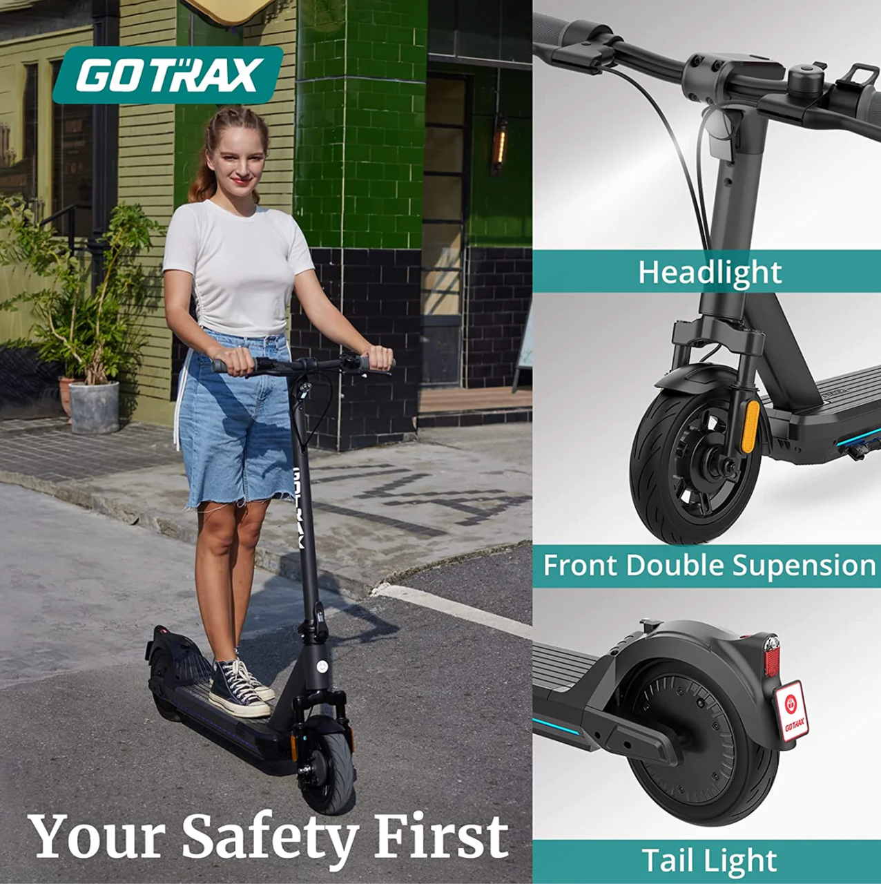 GOTRAX G5 Long Range Gray Electric Scooter - Metrikx Scooters Canada