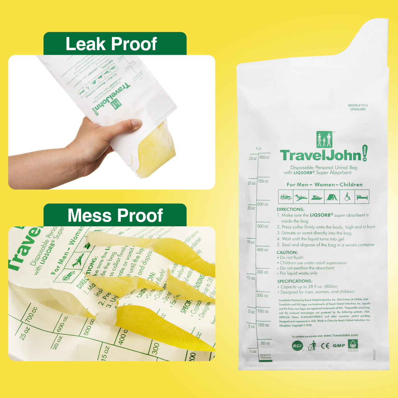 TravelJohn™ Paper Disposable Urinal (TJ1Q)