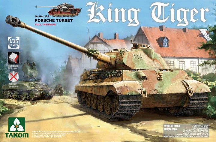 Takom Models - King Tiger Porsche W/int 1:35 - 2074 - Active Powersports