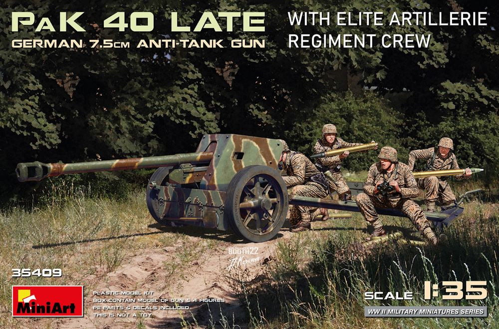Mini Art Models - WWII German 7.5cm Pak 40 w/crew 1:35 - 35409 - Active ...