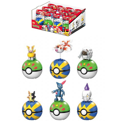 Mattel - Mega Construx - Pokemon - 12pc Poke Ball Collection Display ...