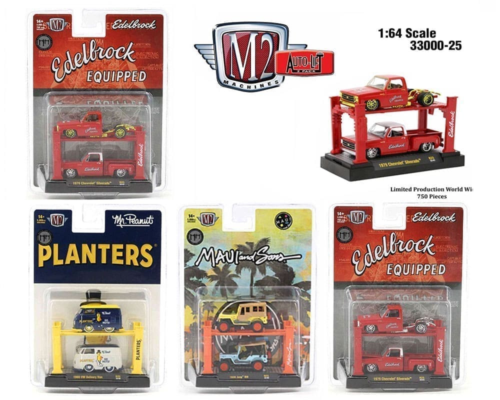 M2 Machines 1:64 Auto-lift 2 Pack Release 25 Assortment- Diecast ...