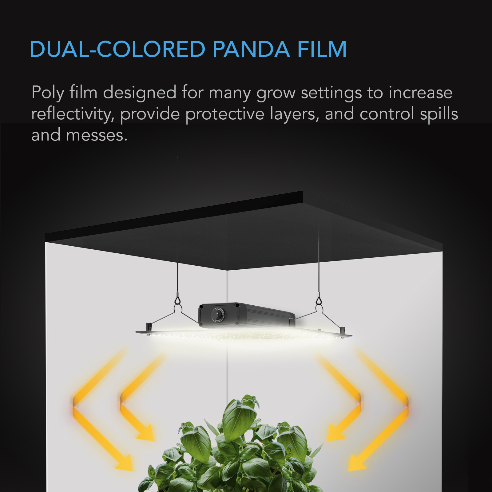Black and White Panda Film 10x50', Waterproof and Reflective - AC Infinity