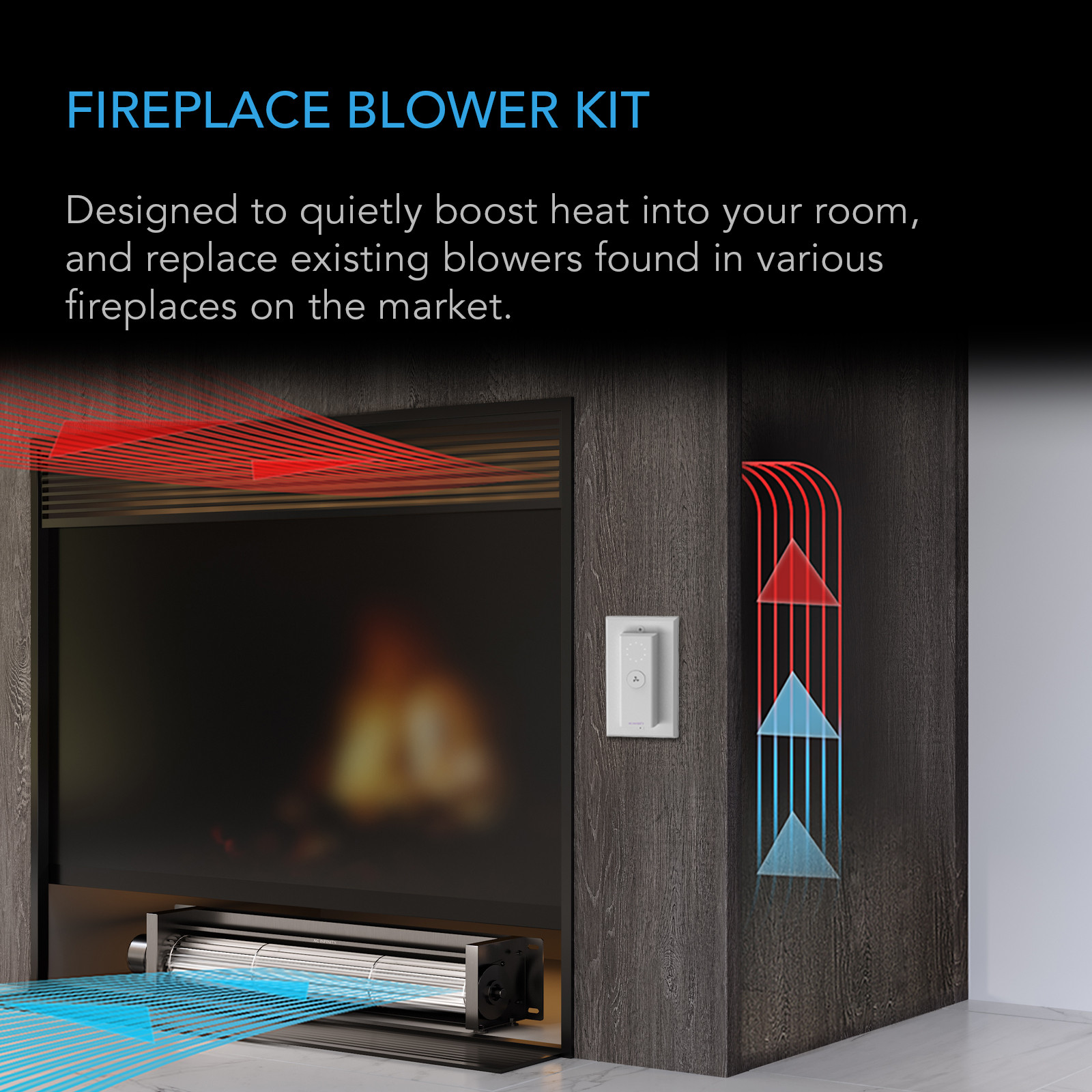 AIRBLAZE S12 Fireplace Blower 12″ Wireless | AC Infinity