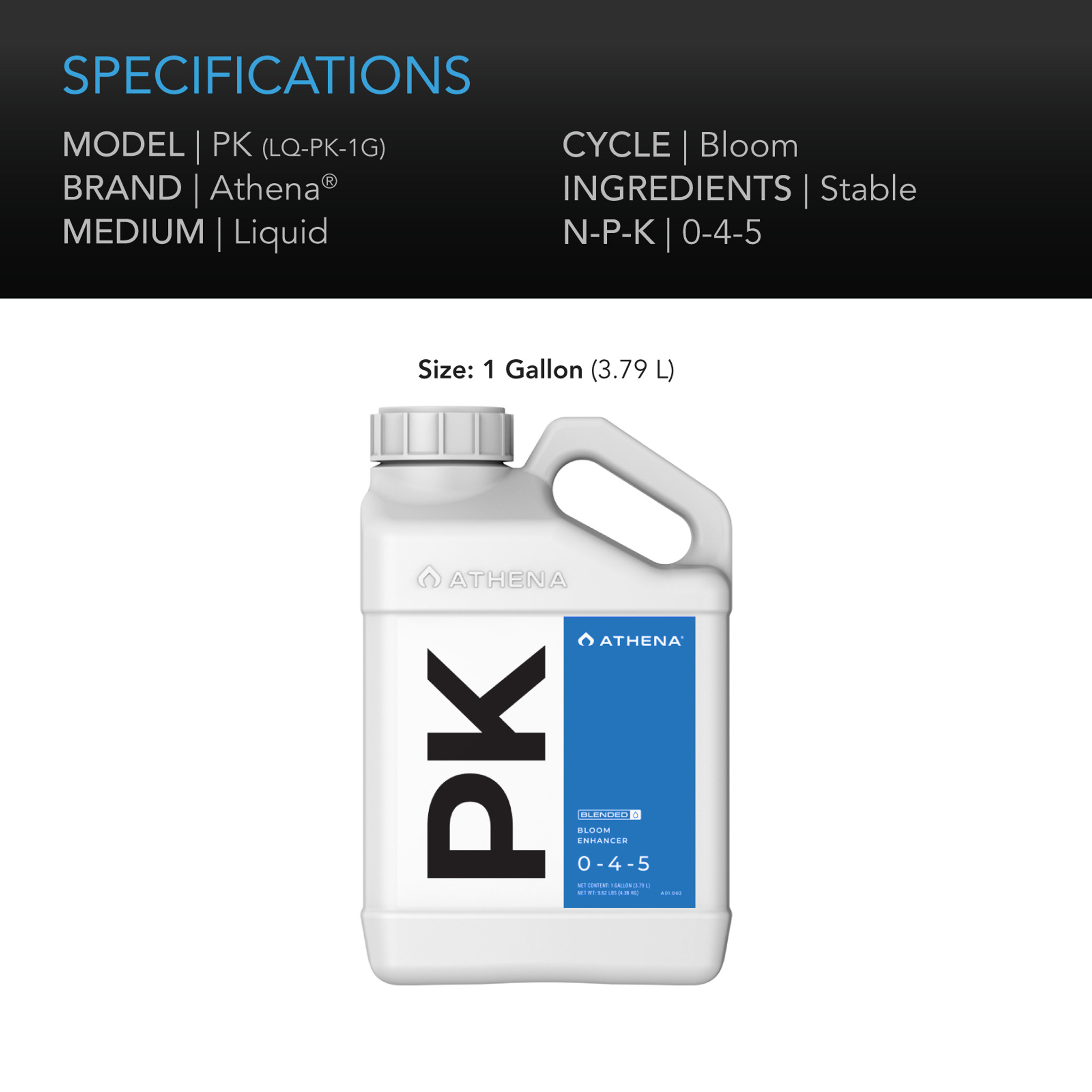 PK, Flowering Phase Fertilizer for High-Yielding Plants, 1 Gallon - AC ...