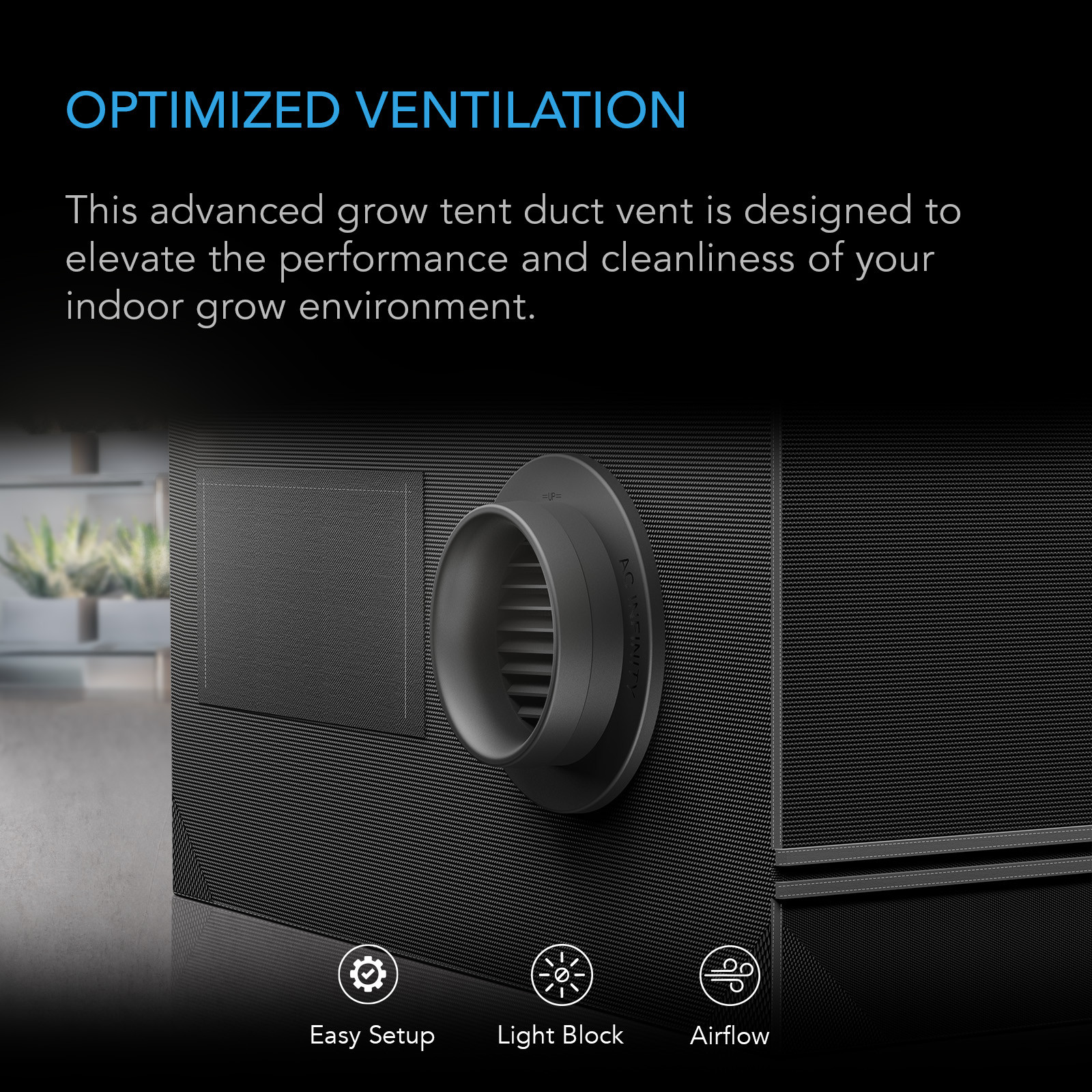 Grow Tent Duct Vent 8″ 2-Pack Light Blocking | AC Infinity