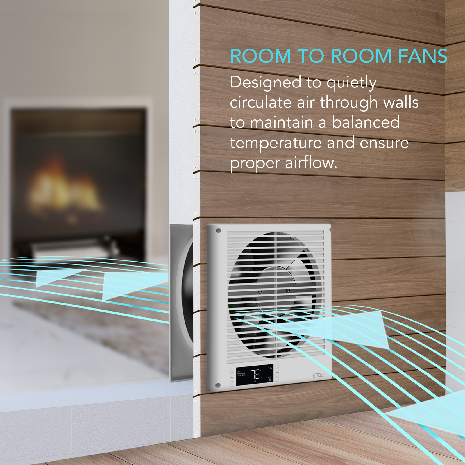 Reversible Room Fan 8" with Smart Temperature Controller | AC Infinity