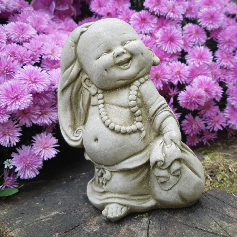 Stoneware Wandering Monk Garden Ornament | Small Monk | Stone Cast ...
