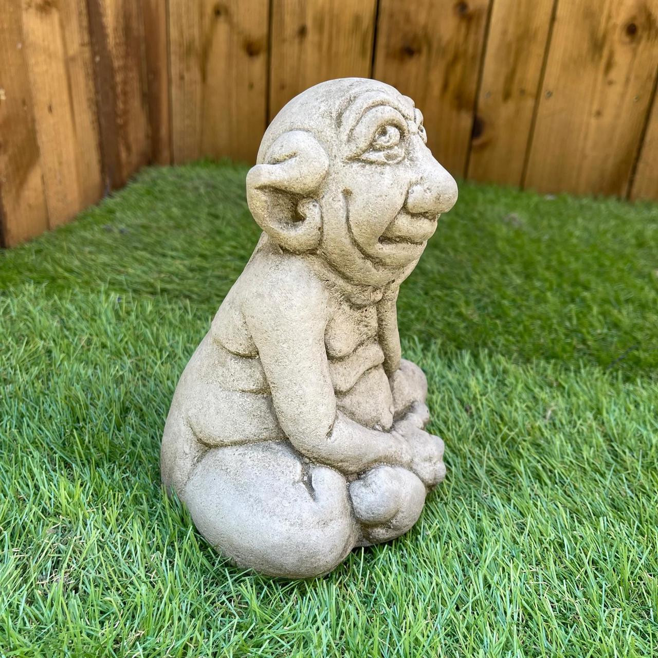 Magical Sitting Goblin Stone Cast Garden Ornament