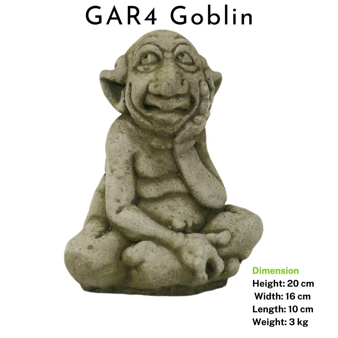 Magical Sitting Goblin Stone Cast Garden Ornament