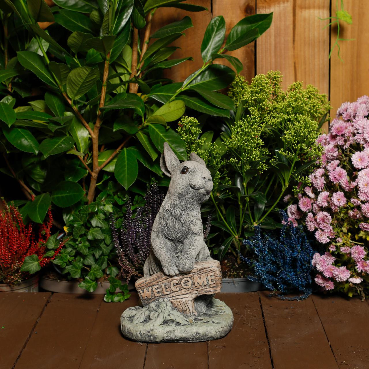 Welcome Stone Cast Bunny Ornaments by DGS | Animal Ornaments | Rabbits ...