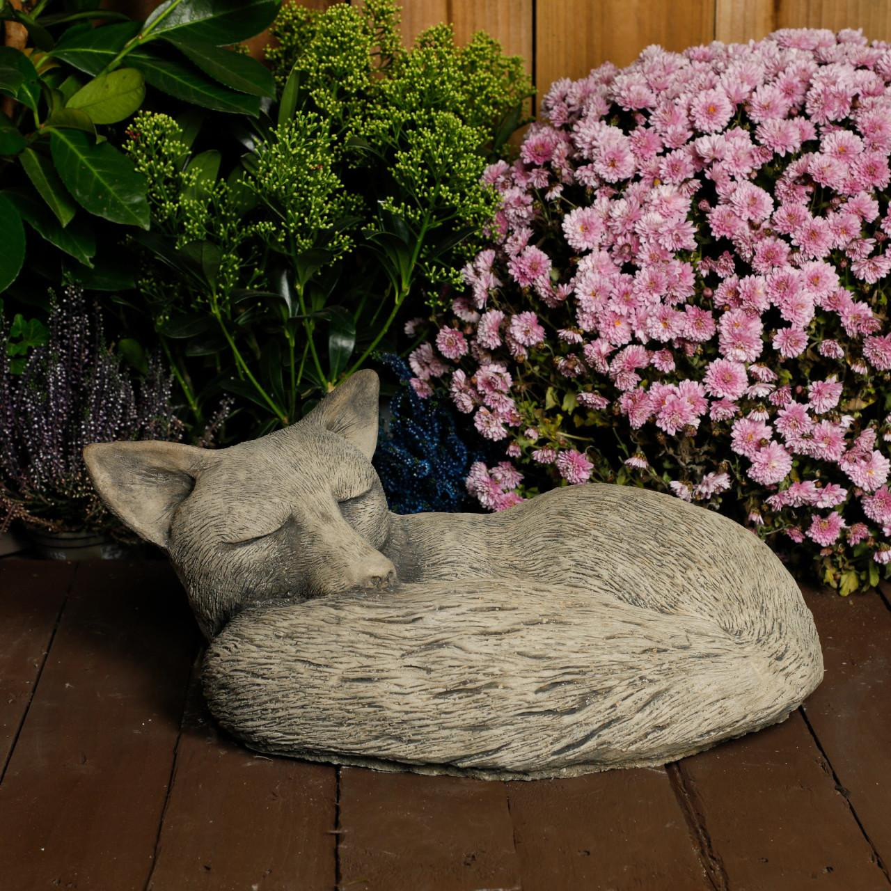 Fox Sculpture | Animal Ornaments | Sitting Fox | Stone Cast
