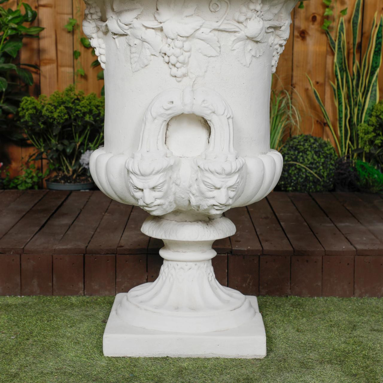Large White Stone Cast Normandy Urn| Large Garden Vase | Floral Design Vase