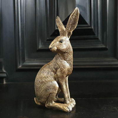 Resin Sitting Hare Garden Sculpture| Bunny Home Decor Ornament ...