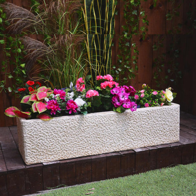 Extra Large Stone Trough Planter | Carved Design | Essex Gardens