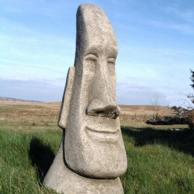 Large Stone Easter Island Head Garden Ornament | Tiki Head Statue ...