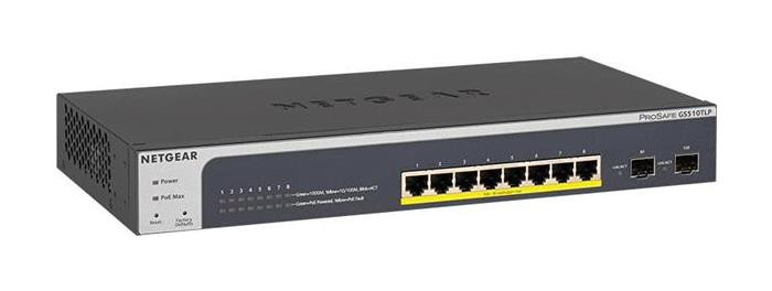 Netgear GS510TLP-100NAS ProSAFE 8-Port PoE+ Gigabit Smart Managed ...