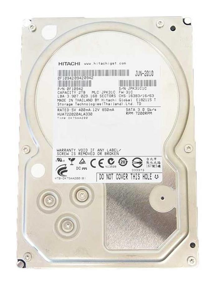 Hitachi 0F10937 2TB 7200rpm SATA 3Gbps 3.5in Hard Drive