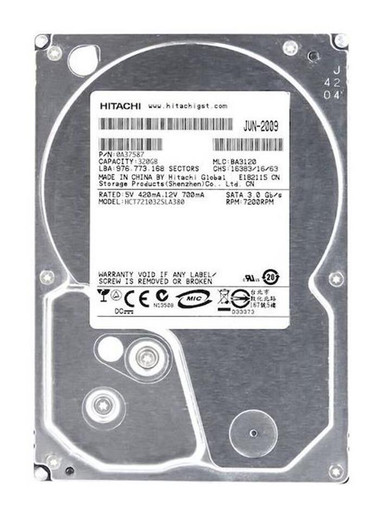 Hitachi CinemaStar 0A37587 320GB 7200rpm SATA 3Gbps 3.5in Hard Drive