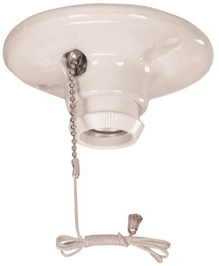 Porcelain Ceiling Light Fixture With Switch - Surry General Store