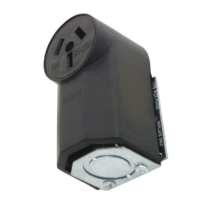 Electrical Receptacle- NEMA 10-50R- Surface Mount- Black - Surry ...