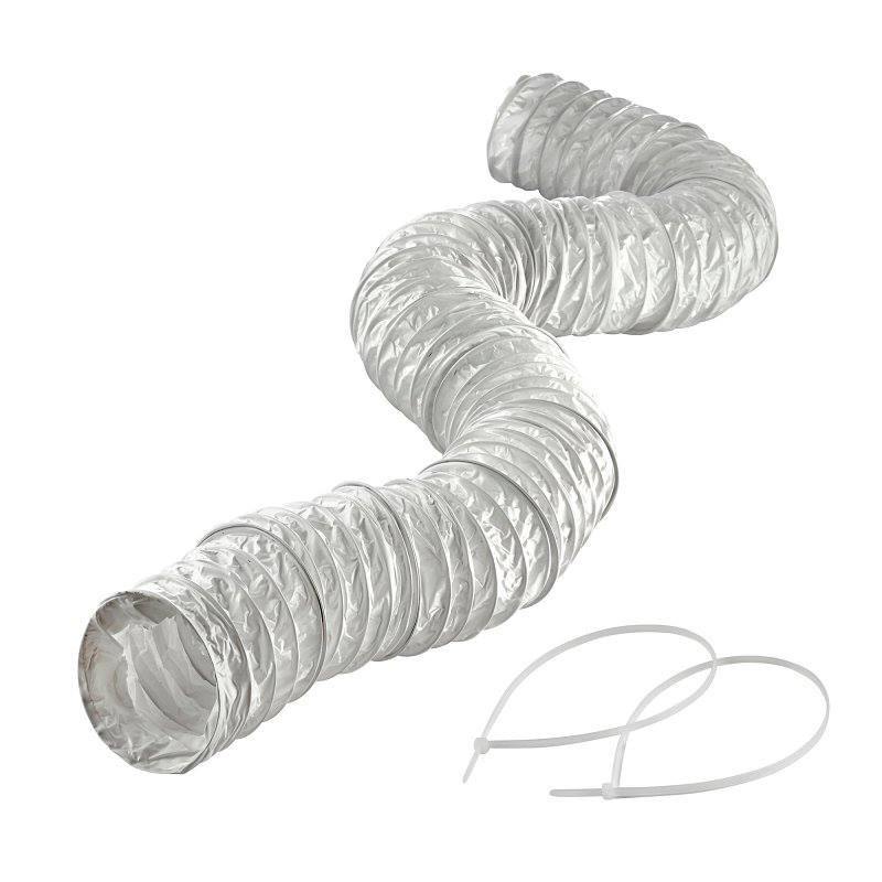 Air Duct- Flexible Vinyl Kit- 4" x 8' Includes 2 Clamps- White - Surry ...