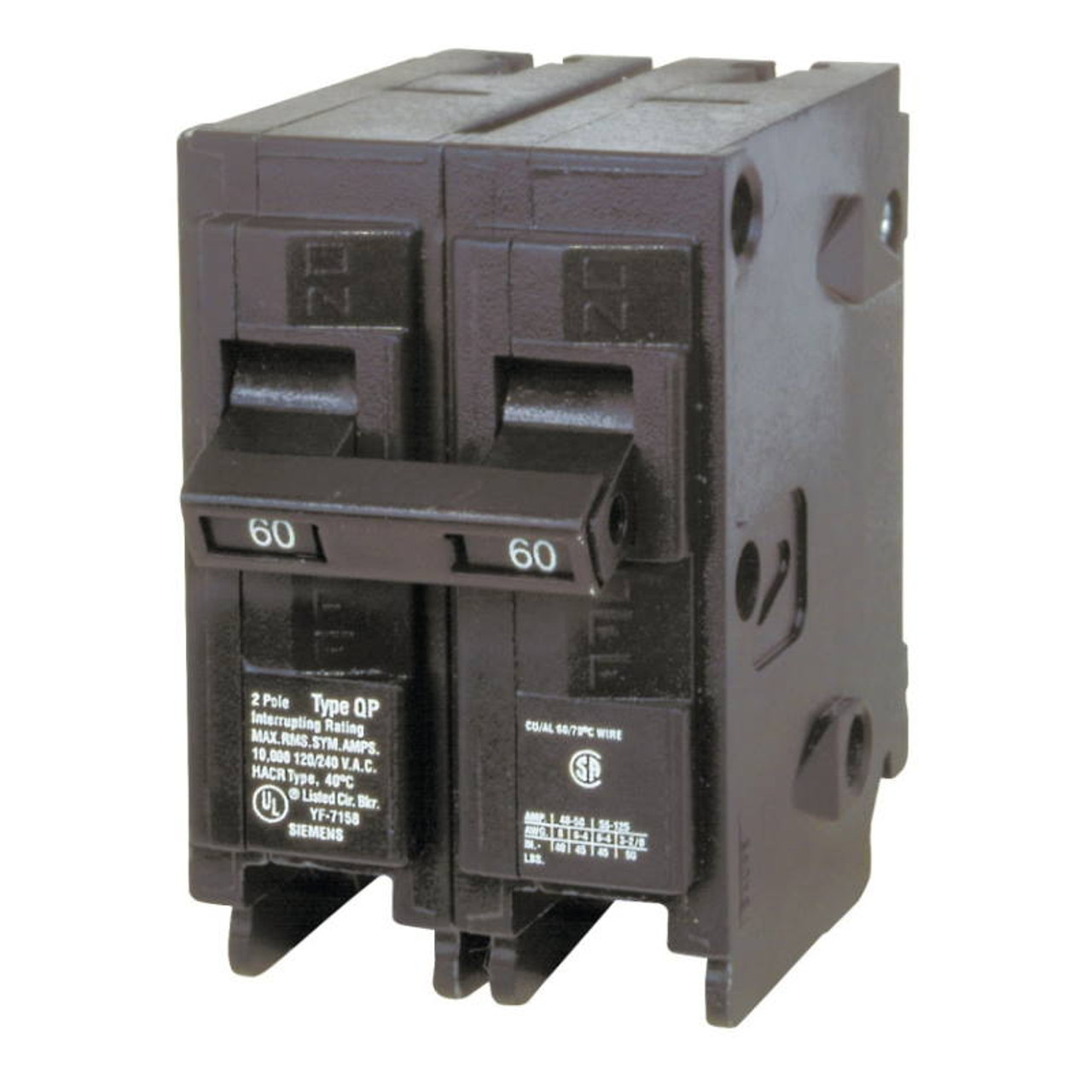 Siemens- Circuit Breaker- Q260- 60 Amp Double Pole - Surry General Store Siemens- Circuit Breaker- Q260- 60 Amp Double Pole - Surry General Store