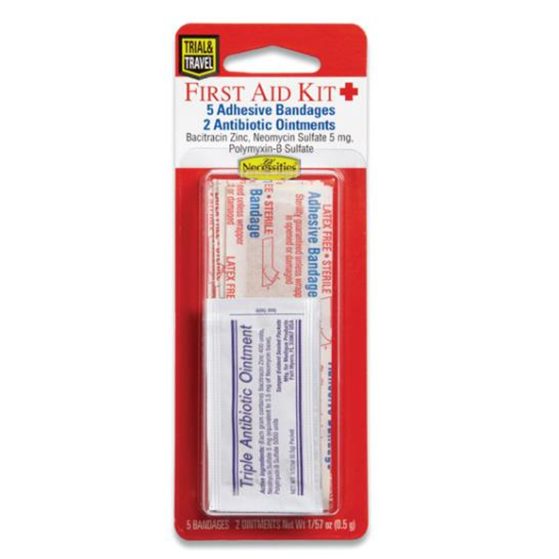 First Aid Kit- 5 Adhesive Bandages & 2 Antibiotic Ointments - Surry ...